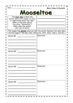 Mooseltoe Main Idea Summarize Vocabulary Retell Comprehension | Made By ...