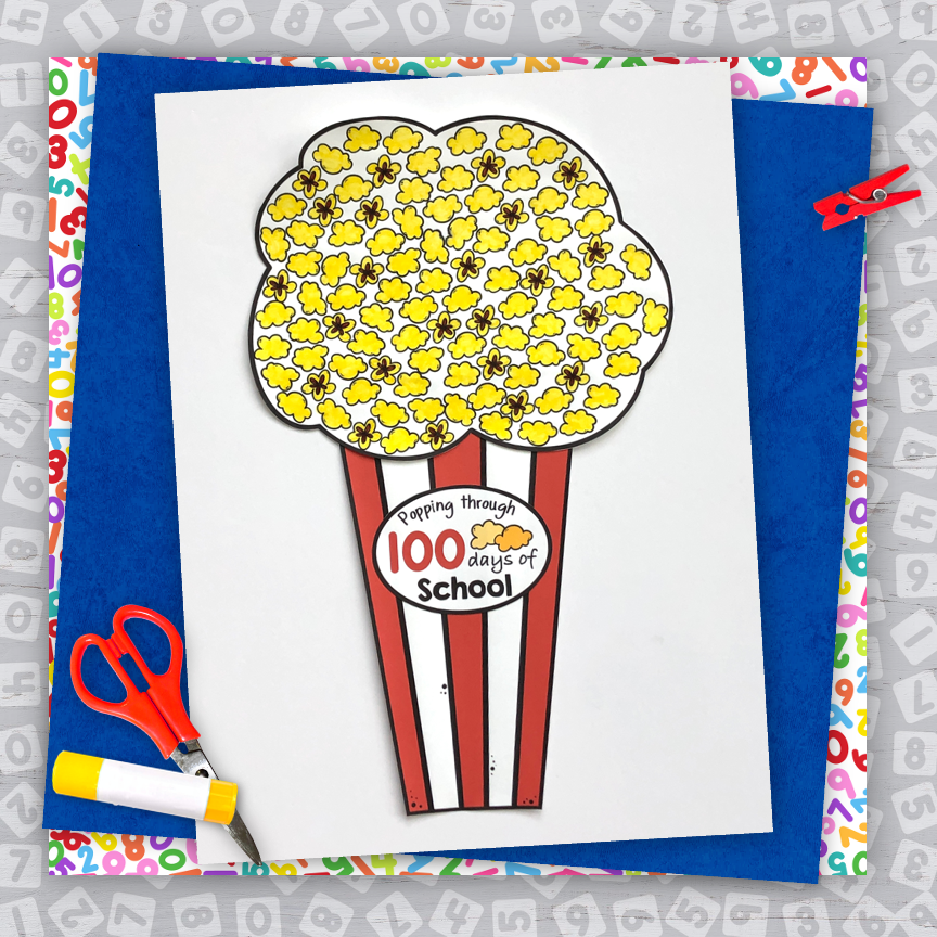 Popping through 100 Days of School Popcorn Craft, Prompts, & Decor ...