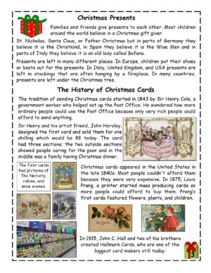 Christmas Traditions Reading Comprehension Passage - Made By Teachers