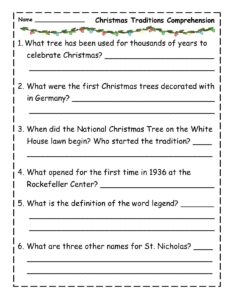 Christmas Traditions Reading Comprehension Passage | Made By Teachers