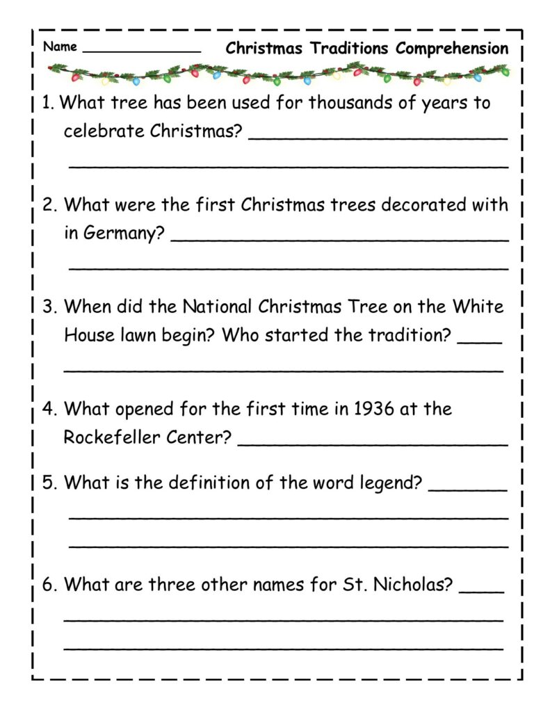 Christmas Traditions Reading Comprehension Passage - Made By Teachers