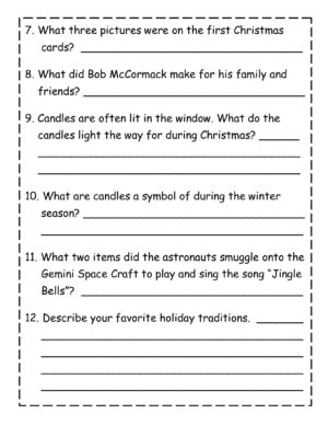 Christmas Traditions Reading Comprehension Passage | Made By Teachers
