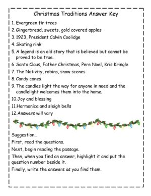 Christmas Traditions Reading Comprehension Passage - Made By Teachers