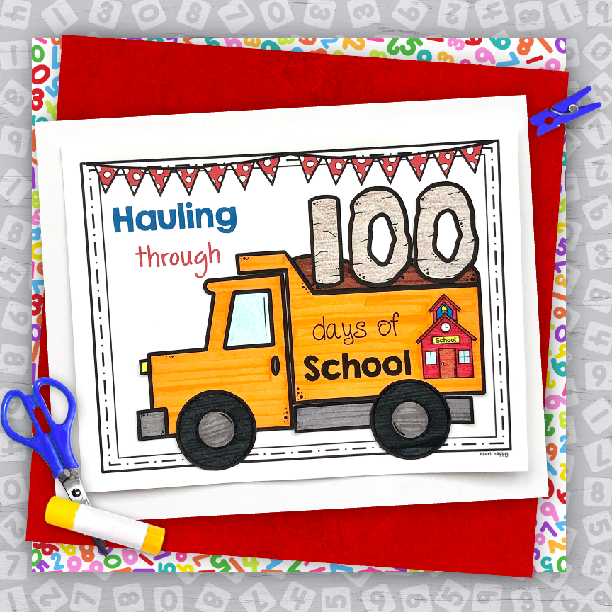 100 Days of School Truck Craft | Made By Teachers