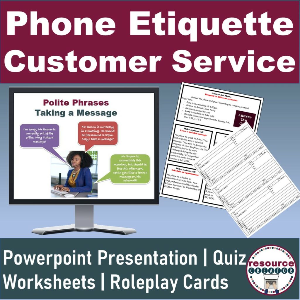 Telephone Etiquette Customer Service Skills PowerPoint and Activities ...
