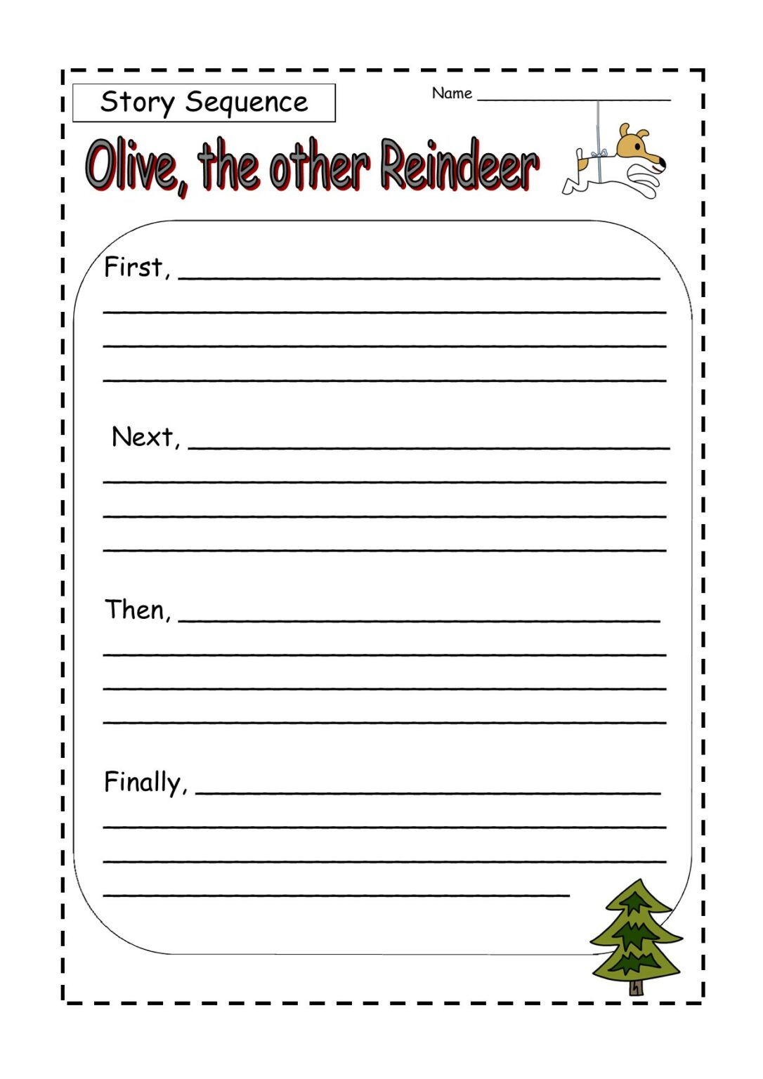 Olive The Other Reindeer Main Idea Retell Story Elements Summarize ...