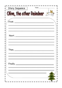 Olive The Other Reindeer Main Idea Retell Story Elements Summarize ...