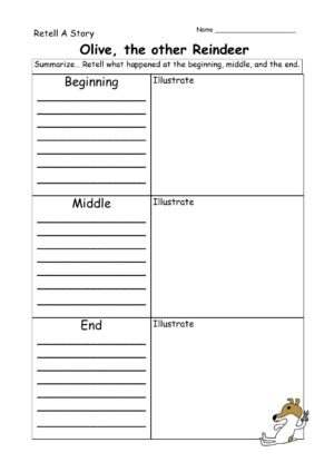 Olive The Other Reindeer Main Idea Retell Story Elements Summarize ...