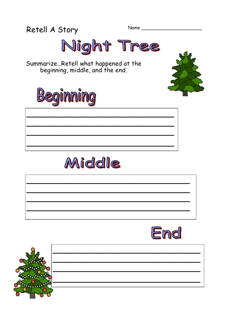 Night Tree Retell Main Idea Vocabulary Summarize Sequence | Made By ...