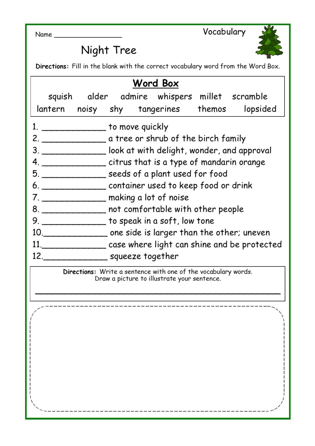 Night Tree Retell Main Idea Vocabulary Summarize Sequence | Made By ...