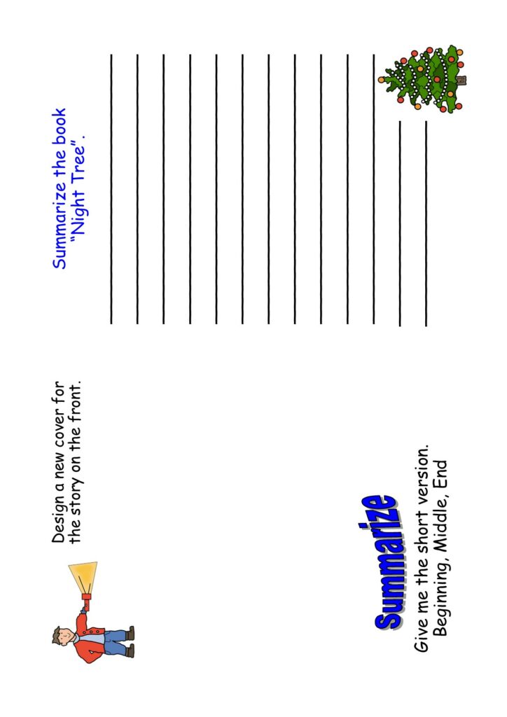 Night Tree Retell Main Idea Vocabulary Summarize Sequence - Made By ...