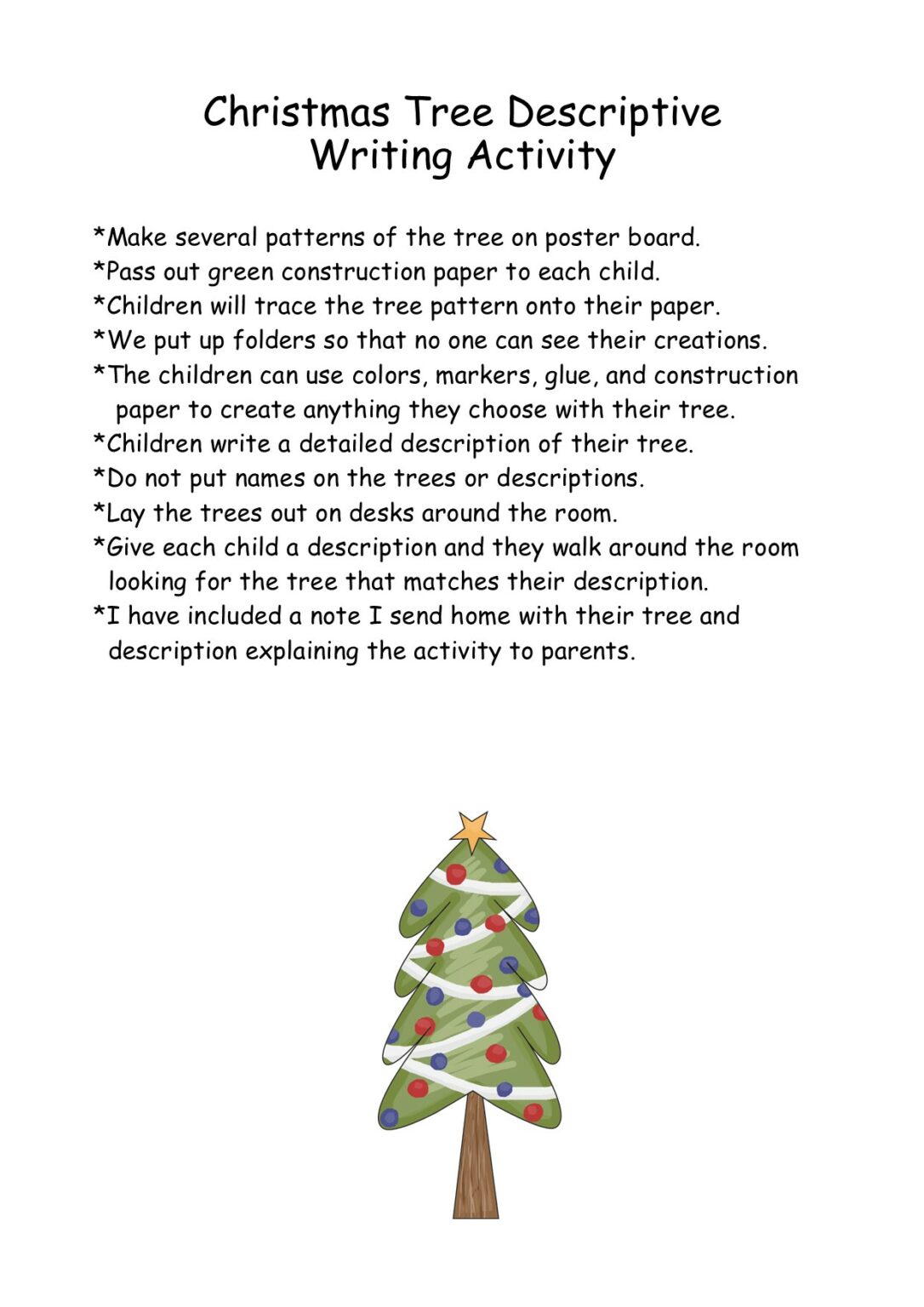 Christmas Tree Descriptive Writing Craftivity - Made By Teachers