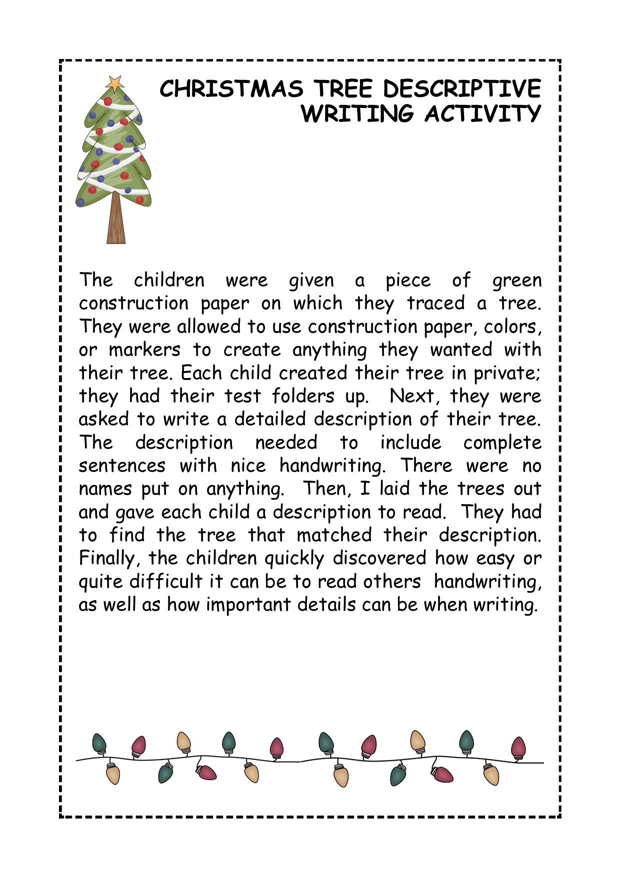 Christmas Tree Descriptive Essay How To Describe A Christmas Tree To Christmas Tree Descriptive Essay How To Describe A Christmas Tree To