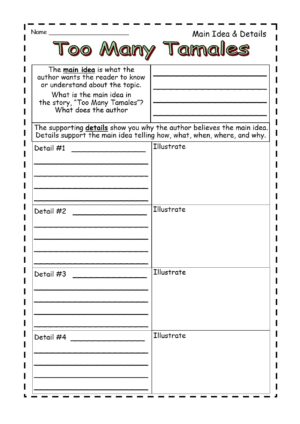 Too Many Tamales Main Idea Story Elements Retell Summarize Vocabulary ...