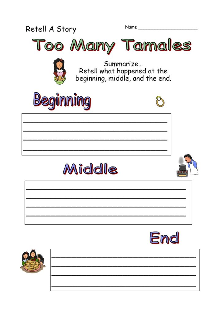 Too Many Tamales Main Idea Story Elements Retell Summarize Vocabulary ...
