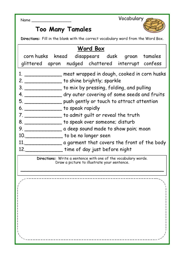 Too Many Tamales Main Idea Story Elements Retell Summarize Vocabulary ...