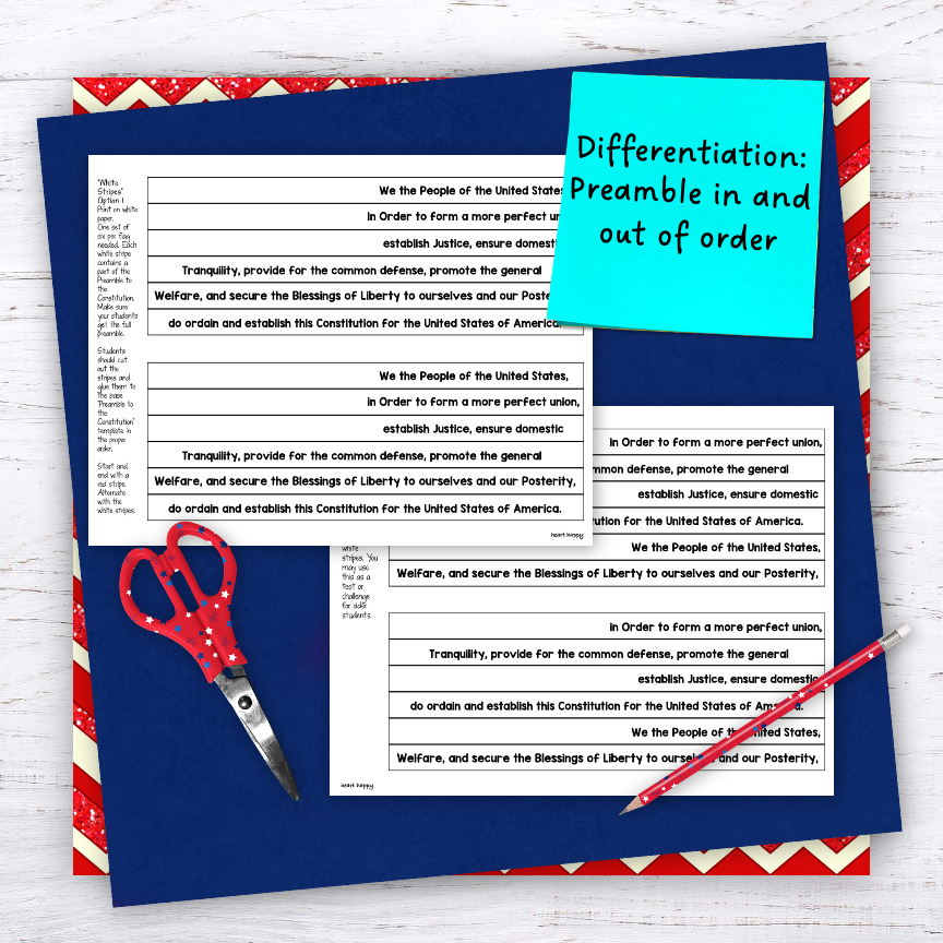 American Flag & Preamble to the Constitution Craft | Patriotic Craft ...