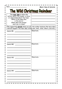 Wild Christmas Reindeer Main Idea Story Elements Retell Vocabulary ...