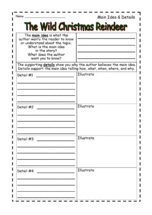 Wild Christmas Reindeer Main Idea Story Elements Retell Vocabulary ...