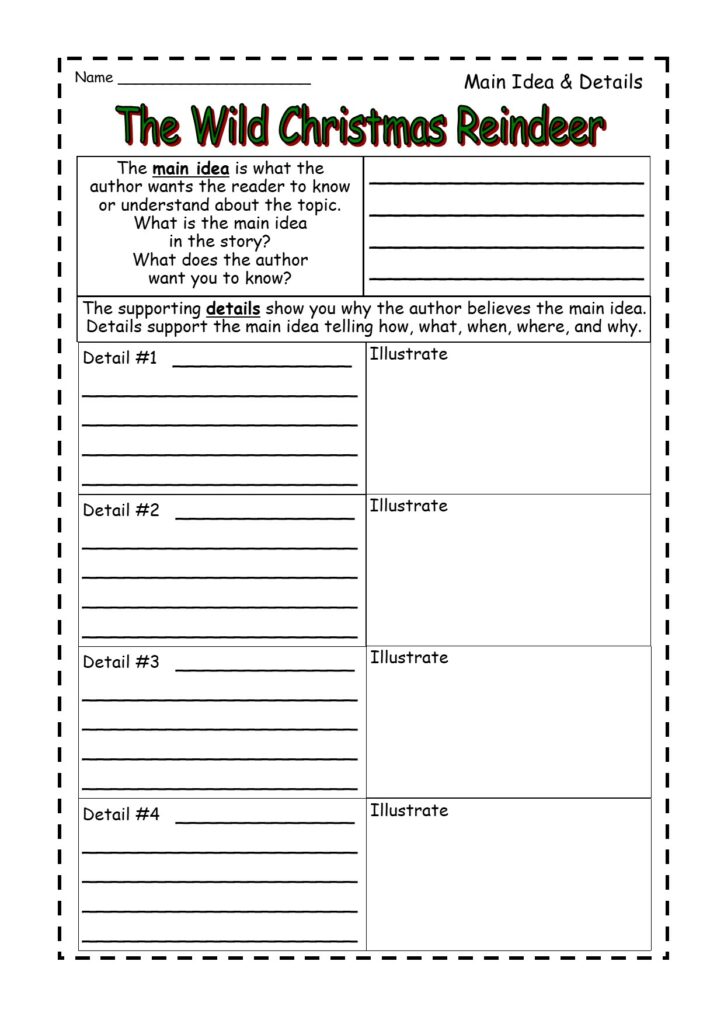 Wild Christmas Reindeer Main Idea Story Elements Retell Vocabulary ...