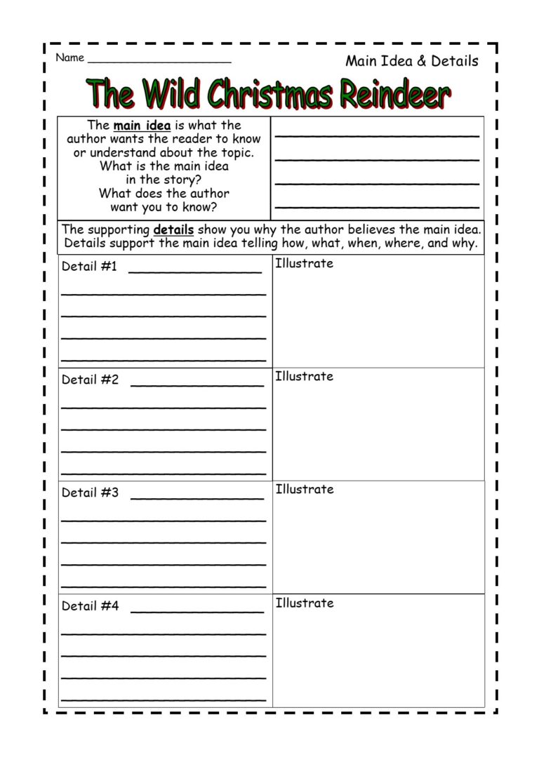 Wild Christmas Reindeer Main Idea Story Elements Retell Vocabulary ...