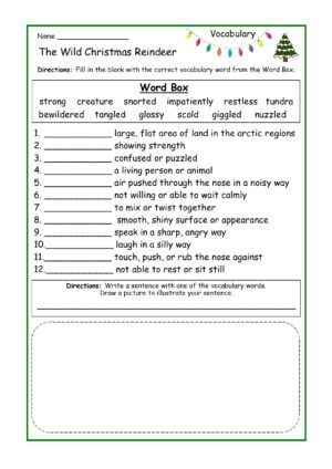 Wild Christmas Reindeer Main Idea Story Elements Retell Vocabulary ...