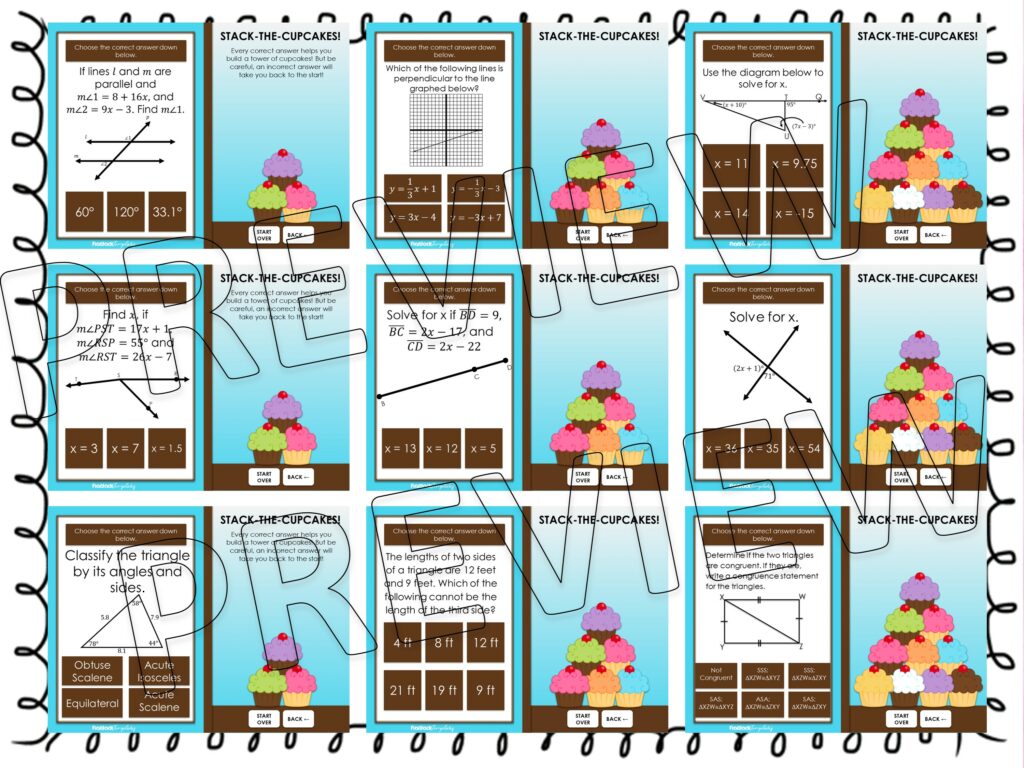 Geometry Review (Semester 1) DIGITAL Game | Made By Teachers