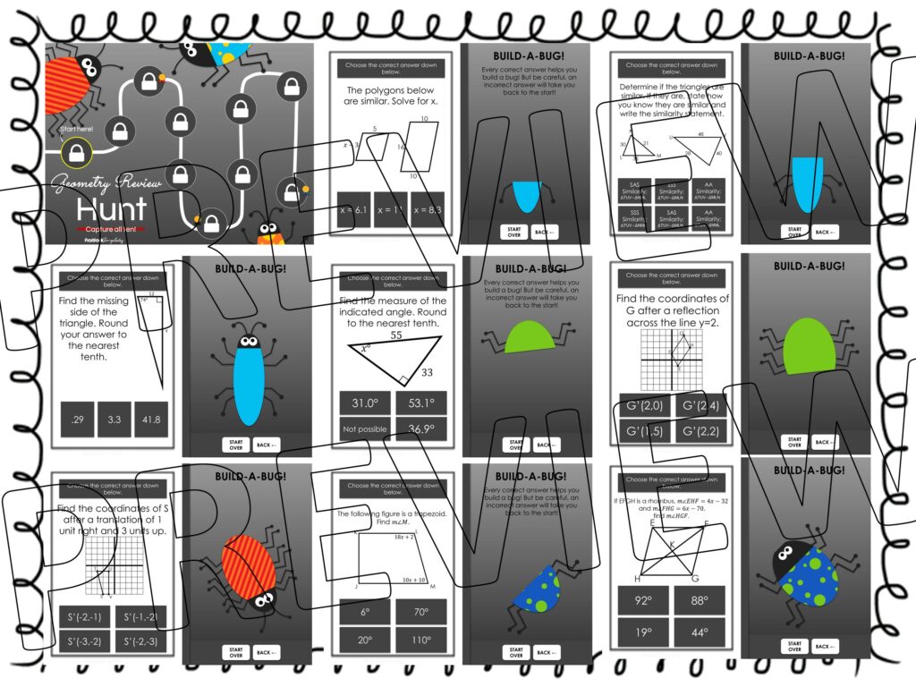 Geometry Review (Semester 1) DIGITAL Game | Made By Teachers