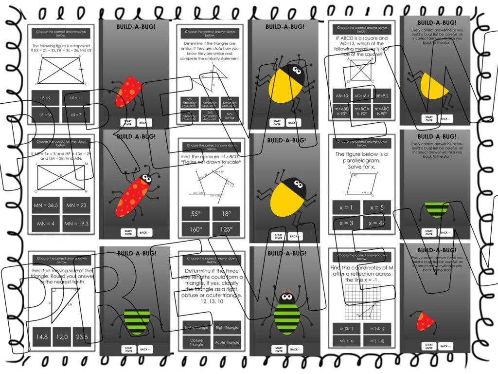 Geometry Review (Semester 1) DIGITAL Game | Made By Teachers