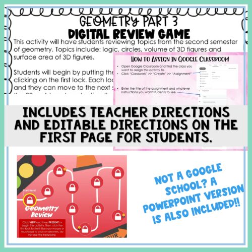 Geometry Review (Semester 2) DIGITAL Game | Made By Teachers