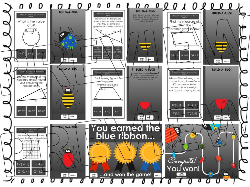 Geometry Review (Semester 2) DIGITAL Game | Made By Teachers