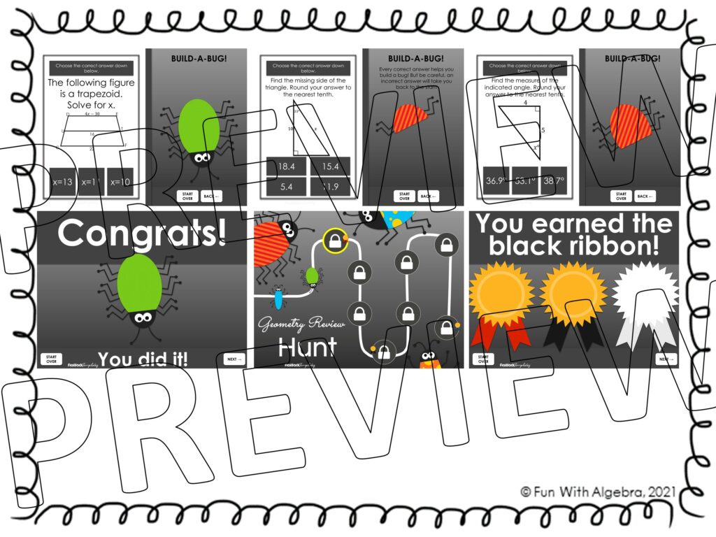 Geometry Review (Semester 2) DIGITAL Game | Made By Teachers