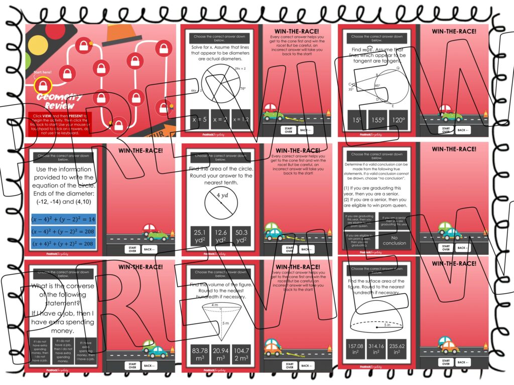 Geometry Review (Semester 2) DIGITAL Game | Made By Teachers