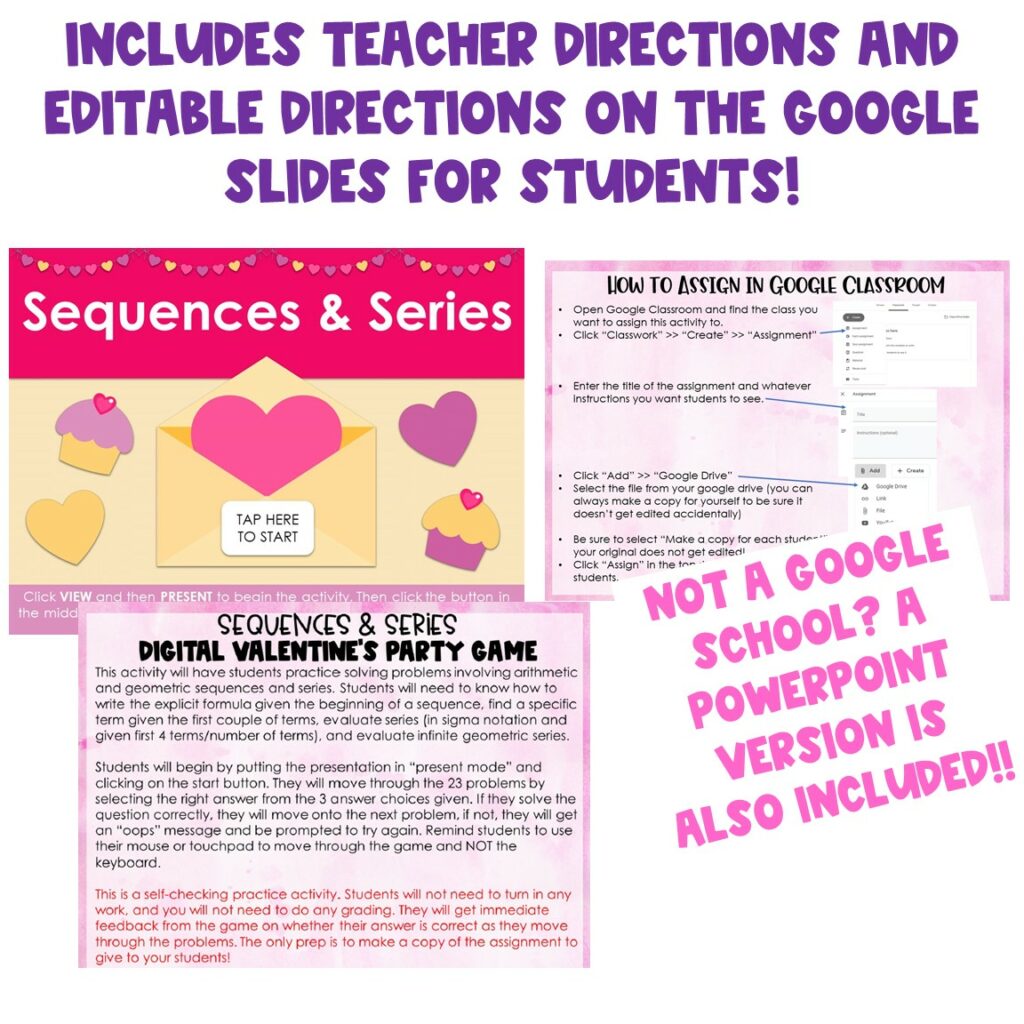 Sequences & Series DIGITAL Valentine's Day Game | Made By Teachers
