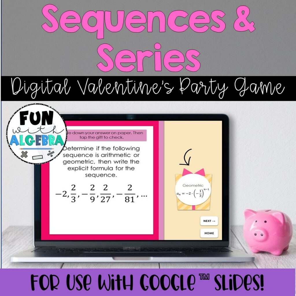 Sequences & Series DIGITAL Valentine's Day Game | Made By Teachers
