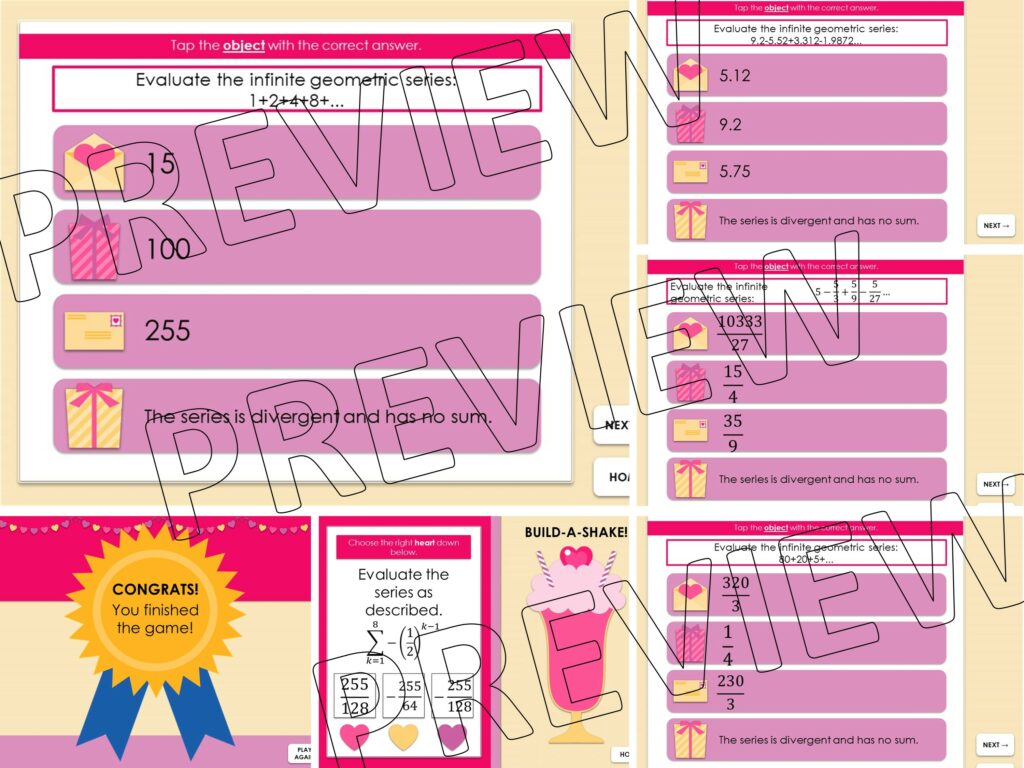 Sequences & Series DIGITAL Valentine's Day Game | Made By Teachers