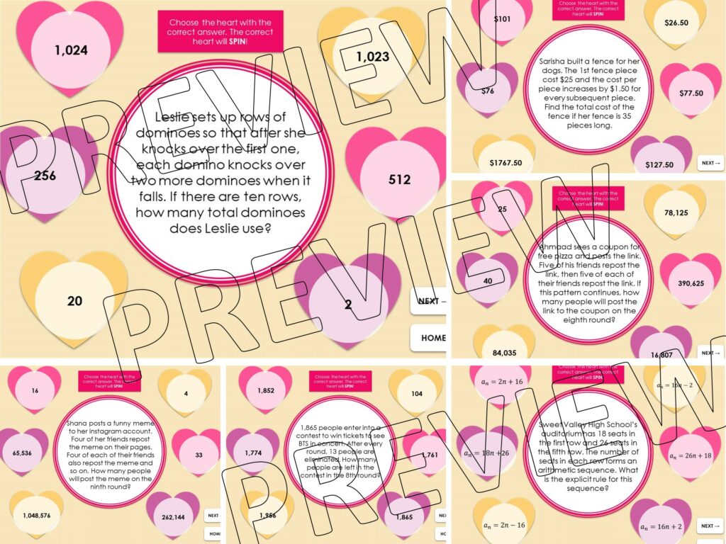 Sequences & Series DIGITAL Valentine's Day Game | Made By Teachers