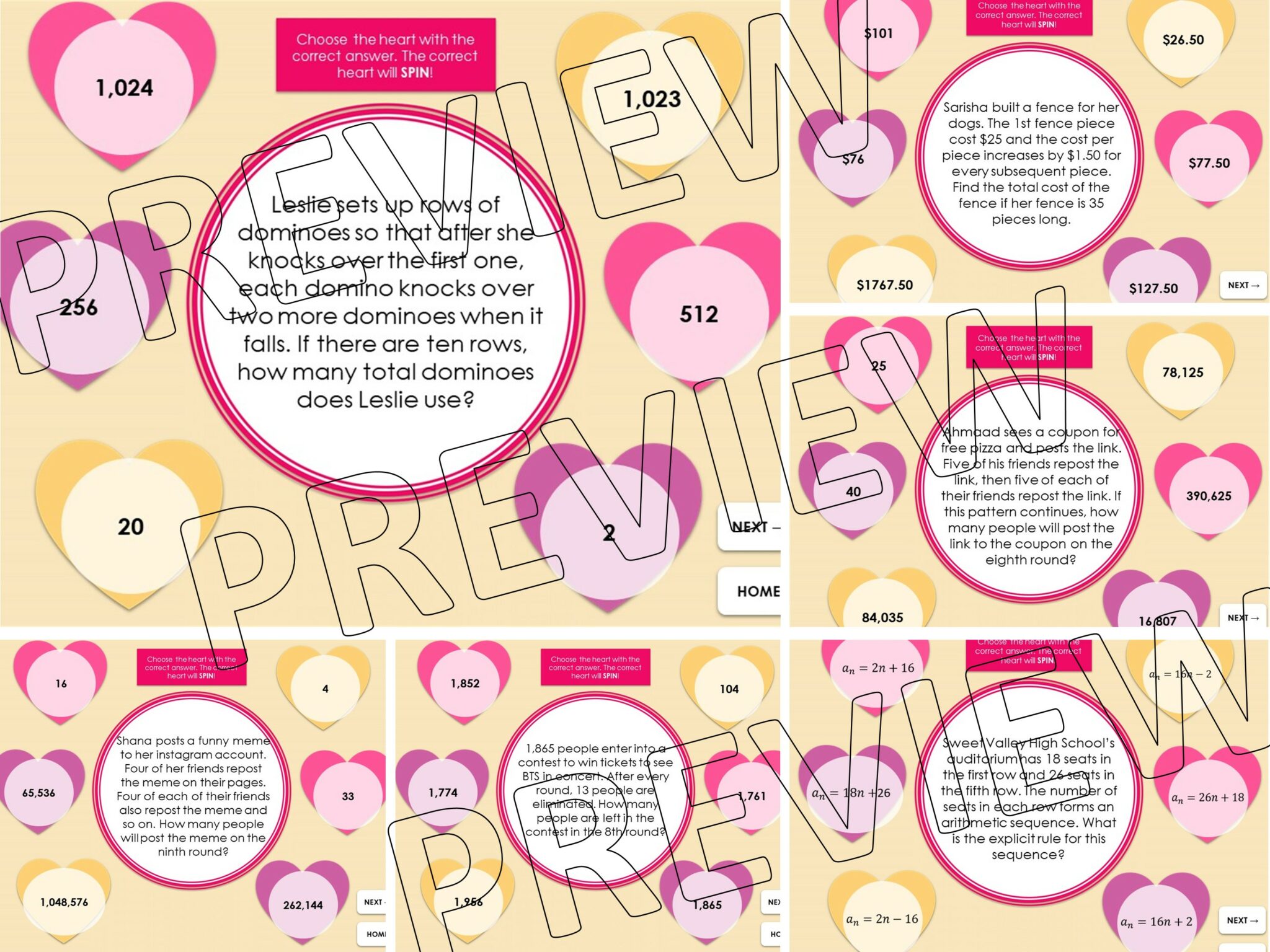 Sequences & Series DIGITAL Valentine's Day Game | Made By Teachers