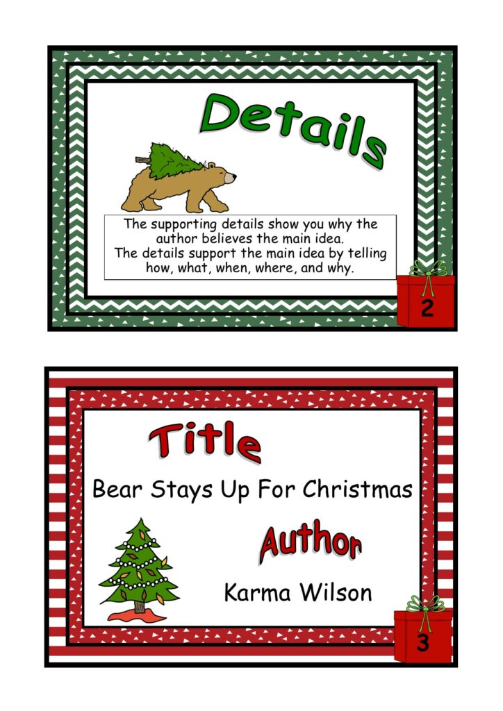 Bear Stays Up For Christmas Main Idea Retell Vocabulary Summarize ...
