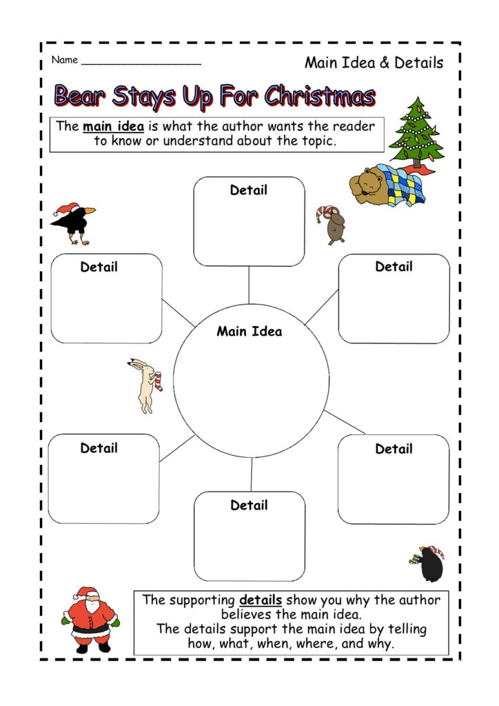Bear Stays Up For Christmas Main Idea Retell Vocabulary Summarize ...