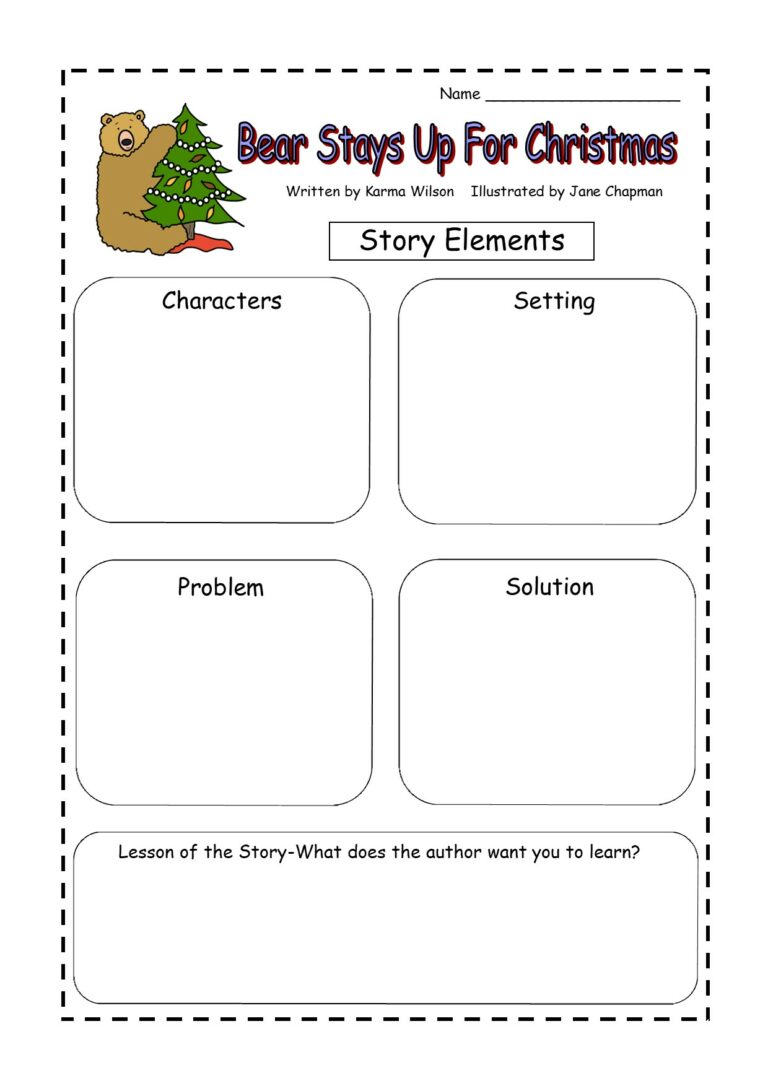 Bear Stays Up For Christmas Main Idea Retell Vocabulary Summarize ...