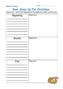 Bear Stays Up For Christmas Main Idea Retell Vocabulary Summarize ...