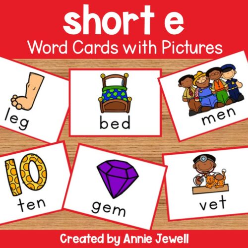 Short Vowels Word Cards with Pictures BUNDLE - Flashcards and ...