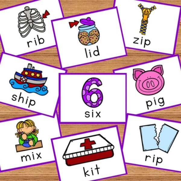 Short Vowel Word Cards with Pictures - Flashcards and Worksheets ...