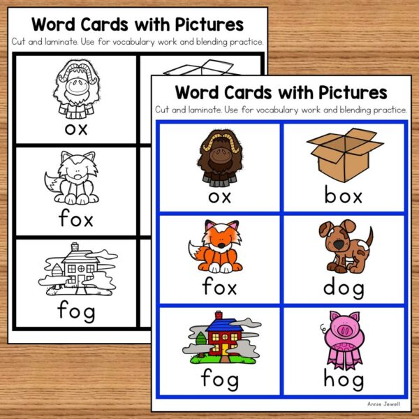Short Vowels Word Cards with Pictures BUNDLE - Flashcards and ...