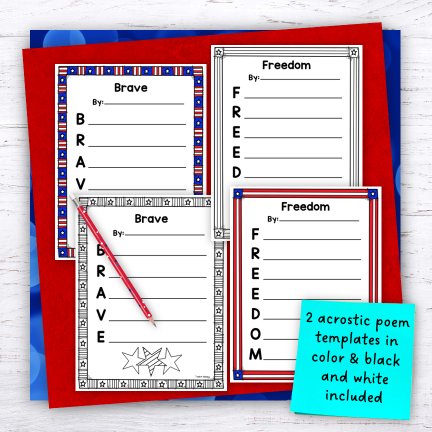 Patriotic Wreath Craft & Acrostic Poem Templates | Made By Teachers
