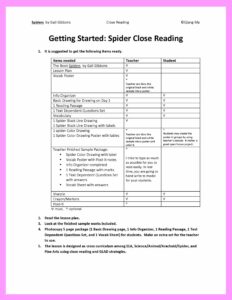 Close Reading: Spiders by Gail Gibbons - Made By Teachers