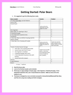 Close Reading: Polar Bears by Gail Gibbons - Made By Teachers