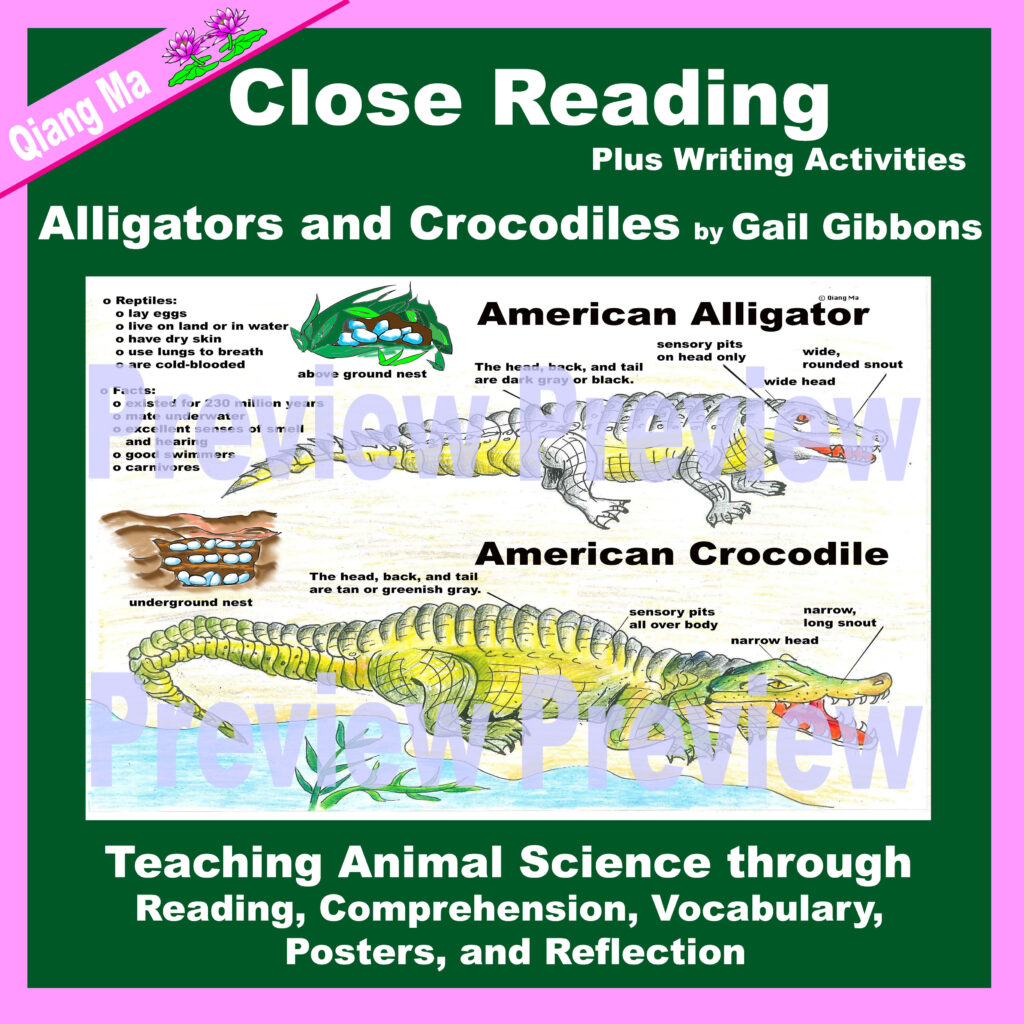 Close Reading: Alligators and Crocodiles by Gail Gibbons | Made By Teachers