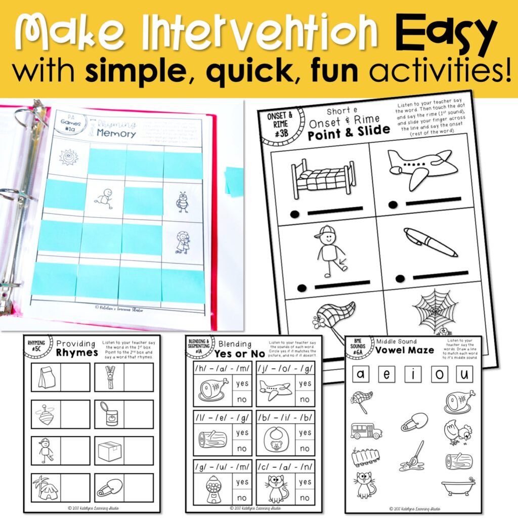 Phonemic Awareness Activities and Intervention for Kindergarten and 1st ...